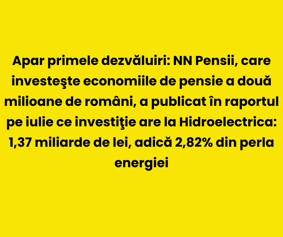 NN Pensii, care investeşte economiile de pensie a două milioane de români, a publicat în ...